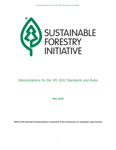 Interpretations on the SFI 2022 Standards & Rules - forests.org